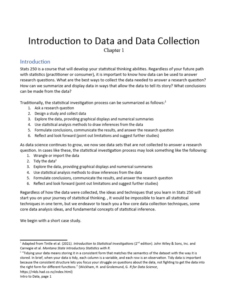 1 Introduction To Data | PDF | Sampling (Statistics) | Statistics