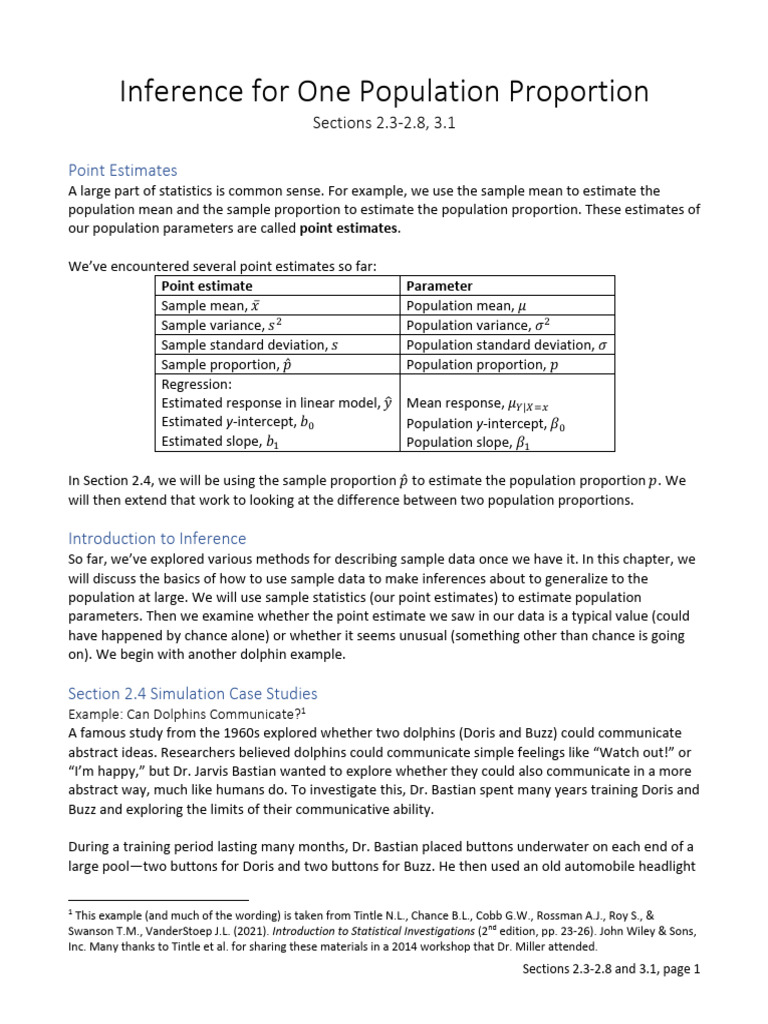 3 Inference For One Population Proportion | PDF | P Value | Type I And ...