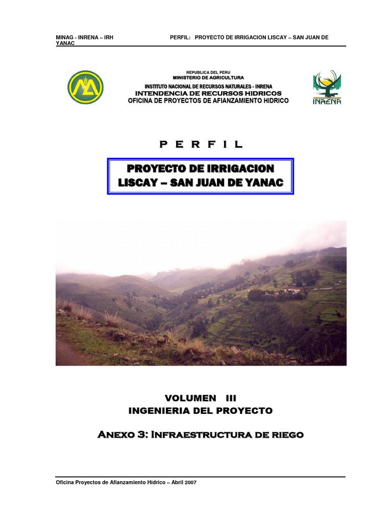 ANA PROYECTO Siwis | PDF | Valle | Riego