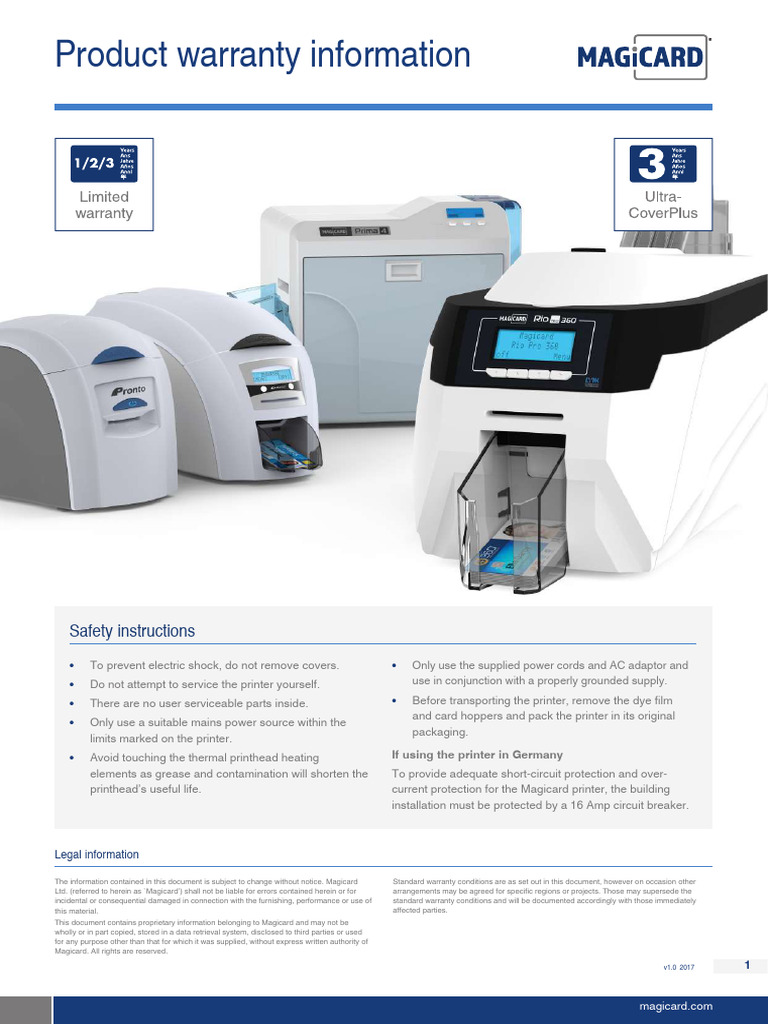 Magicard Warranty Statement ENG Compressed | PDF | Printer (Computing) | Damages