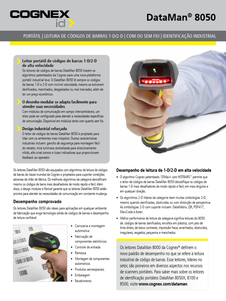 DataMan 8050 Datasheet | PDF | Código de barras | Algoritmos