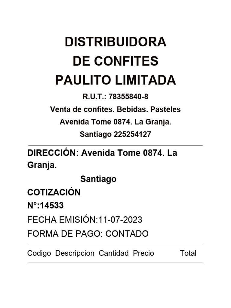 BOLETA PAULITO Completa | PDF