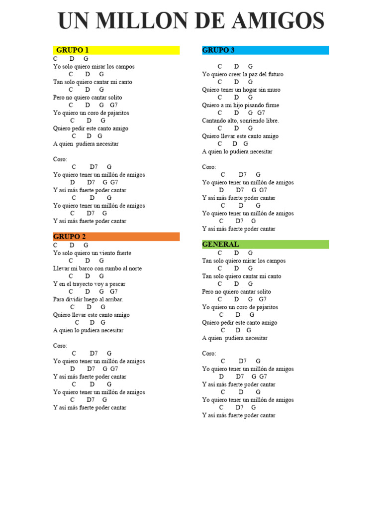 Primero Basico Musica Un Millon de Amigos | PDF