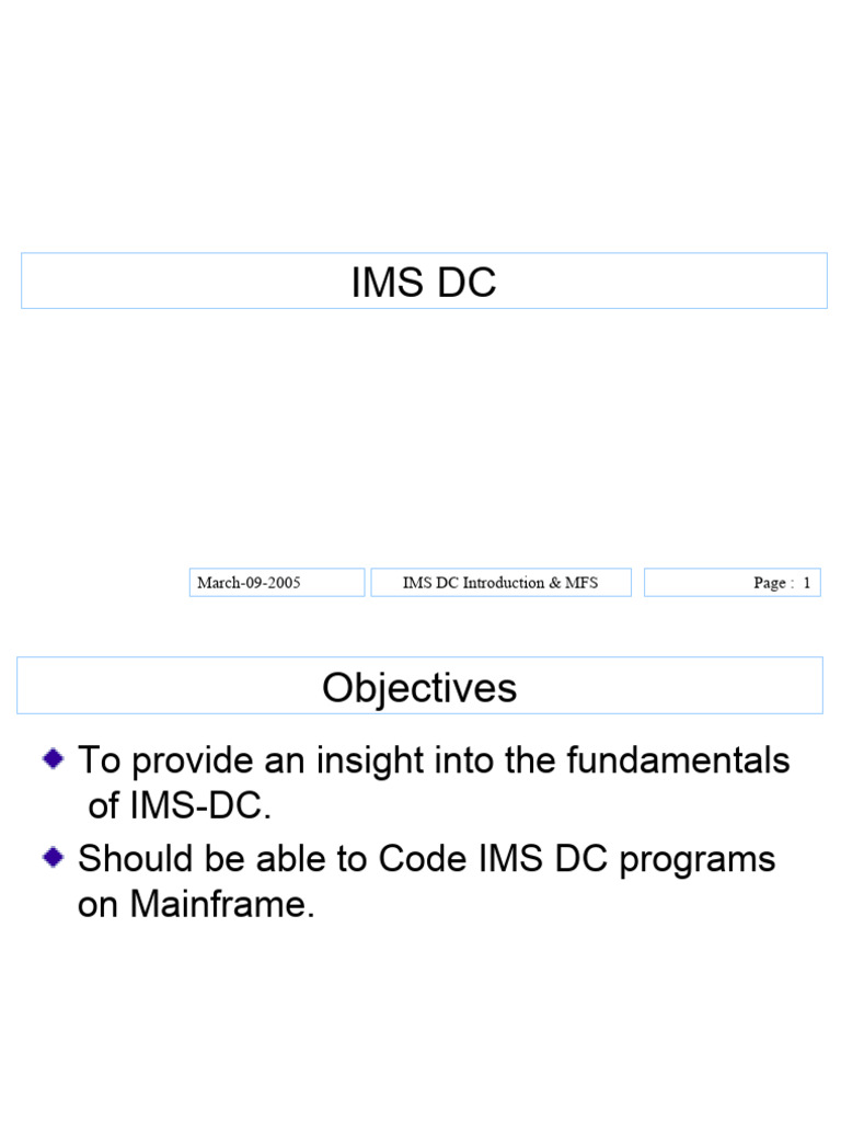 Introduction IMS DC and MFS | PDF | Databases | Computer Engineering