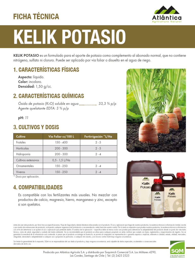 Ficha - Tecnica - Kelik - 0 (Kelik Potasio) | PDF | Fertilizante | Química