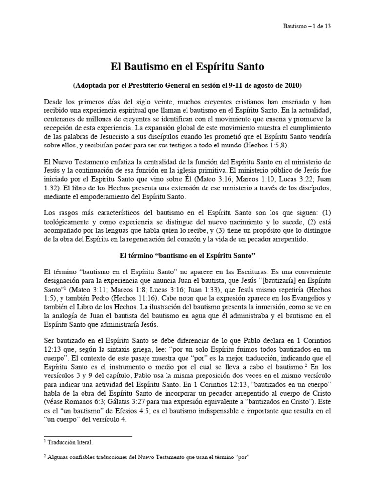 4 - El Bautismo en El Espiritu Santo - Updated 2023 | PDF | Bautismo Con El Espiritu Santo ...
