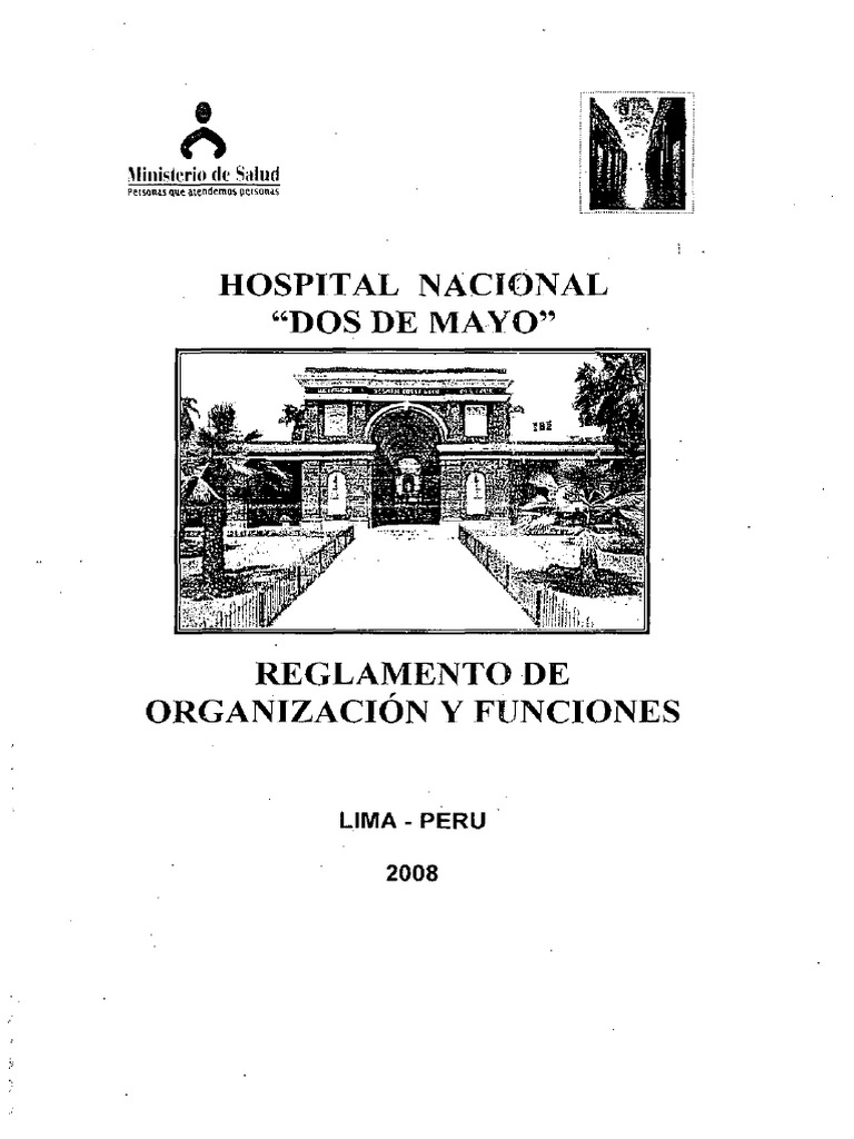 Reglamento de Organizacion y Funciones Hospital 2 de Mayo ROF - HNDM - RM 696 - 2008 - MINSA | PDF