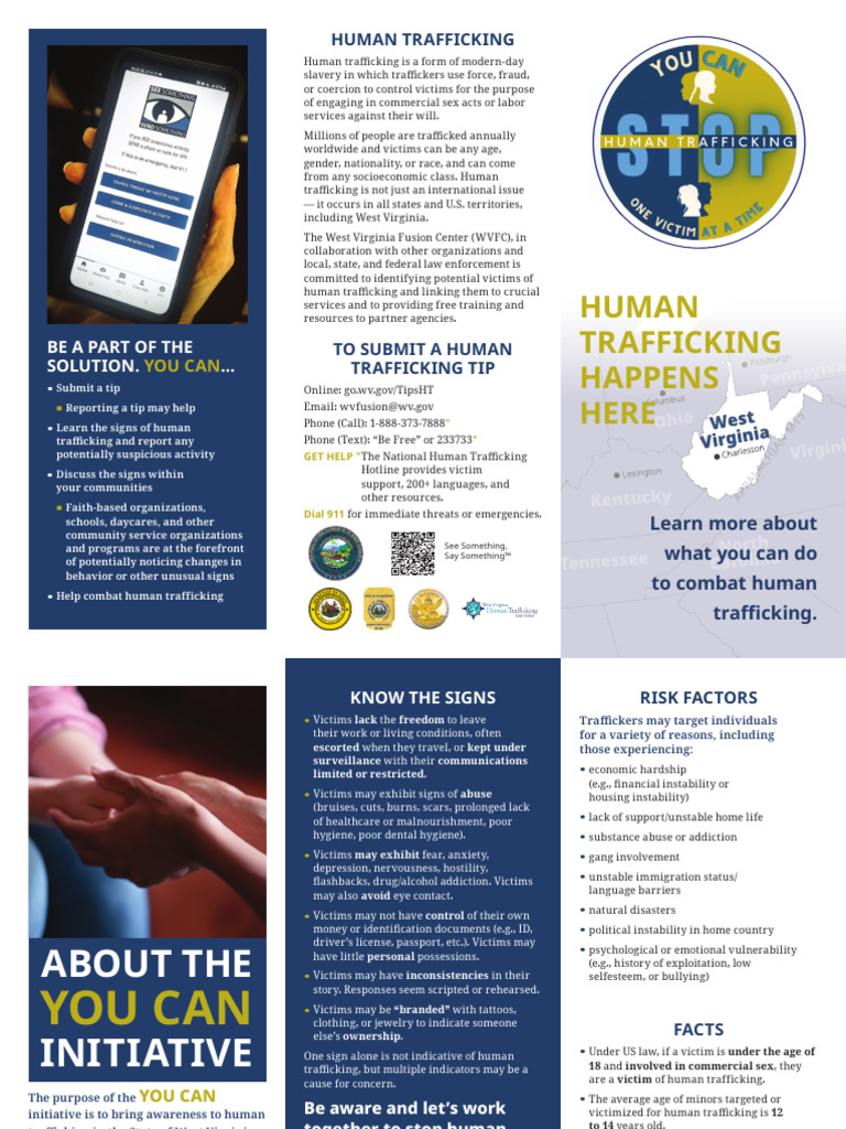 Human Trafficking Brochure From West Virginia Fusion Center and Gov. Jim Justice | Download Free ...