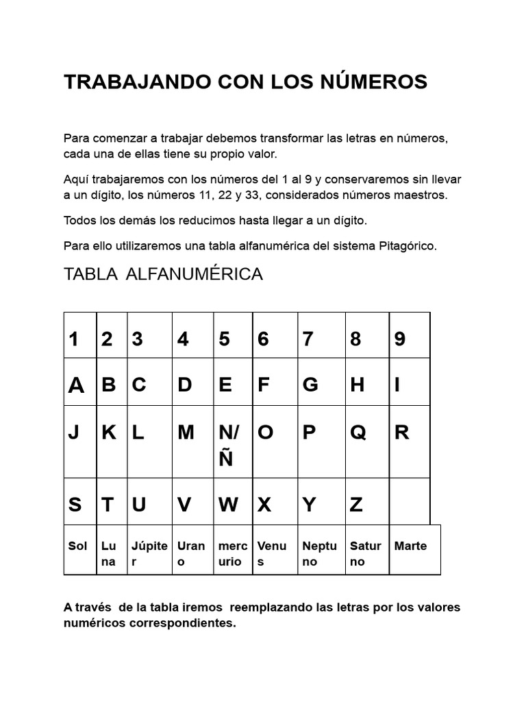 Curso Clase 2-Trabajando Con Los Numeros | PDF | Amor | Alma