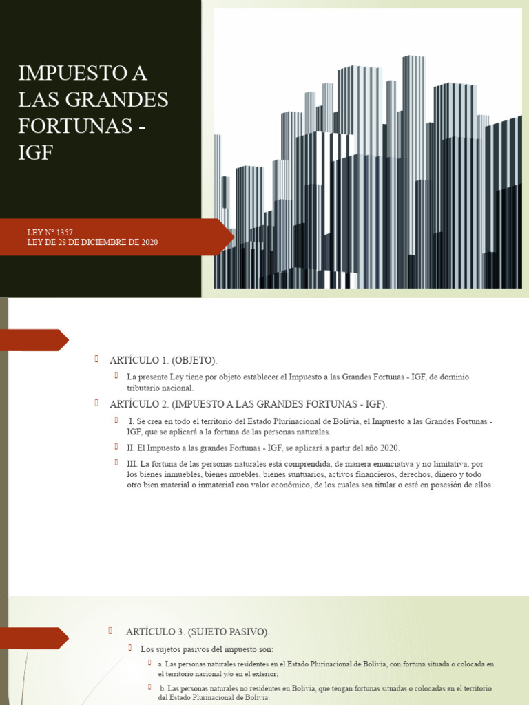 Impuesto A Las Grandes Fortunas - Igf | PDF | Impuestos | Economias
