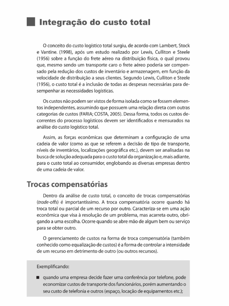 Aula 12 - Integração Do Custo Total | PDF