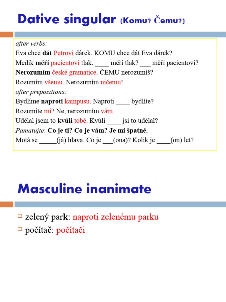 Dativ Singularu | PDF