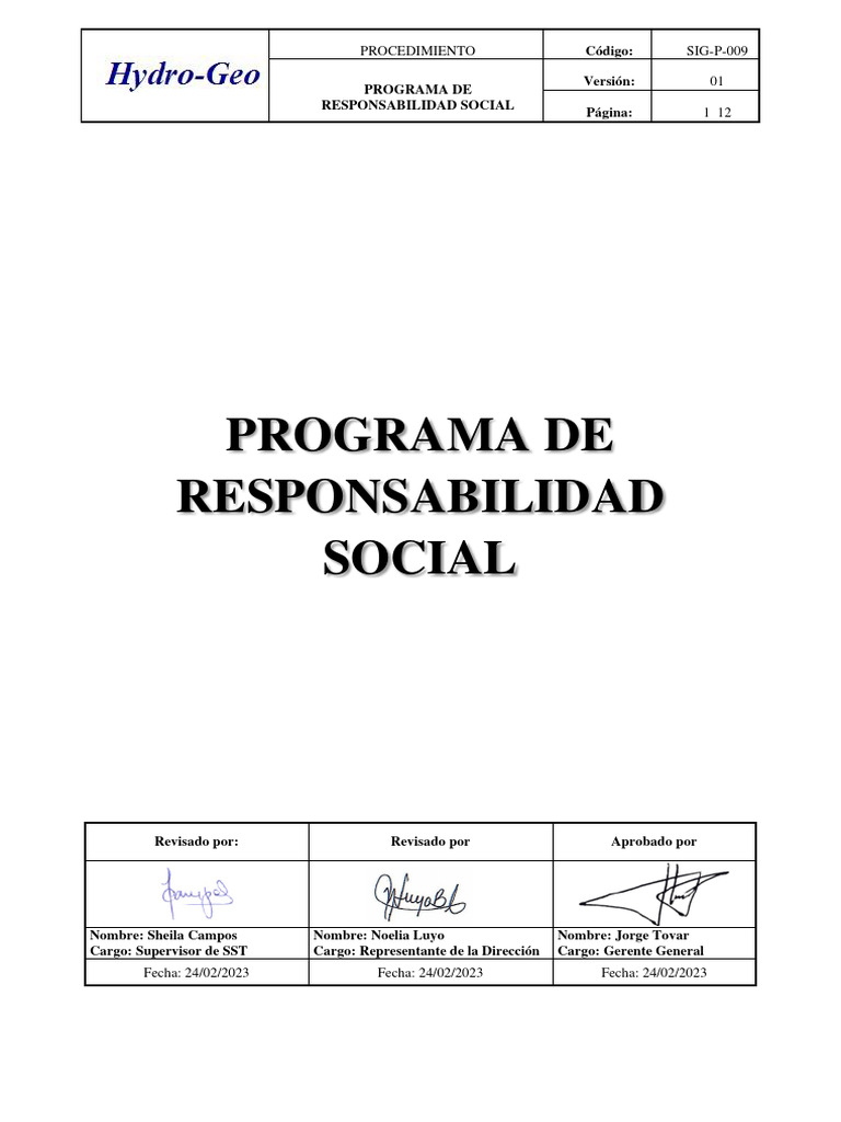 Programa de Responsabilidad Social | PDF | Organización Internacional ...