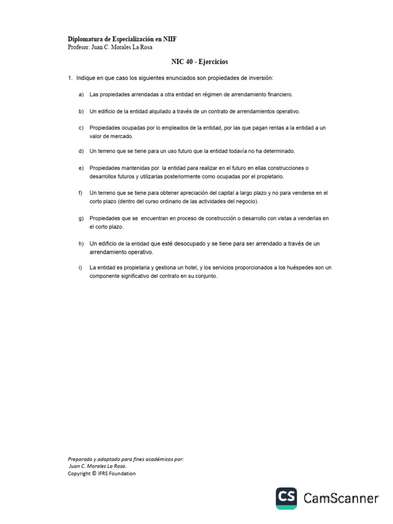 NIC 40 Ejercicios | PDF