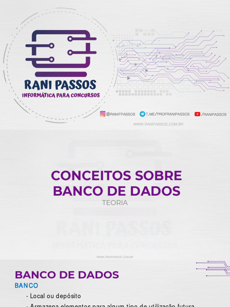 Aulas Banco de Dados e Python | PDF | Base de dados relacional ...