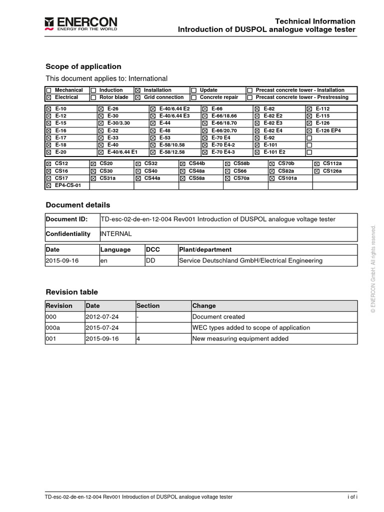 DUSPOL Analog Voltage Tester Overview | PDF | Voltage | Physical Quantities