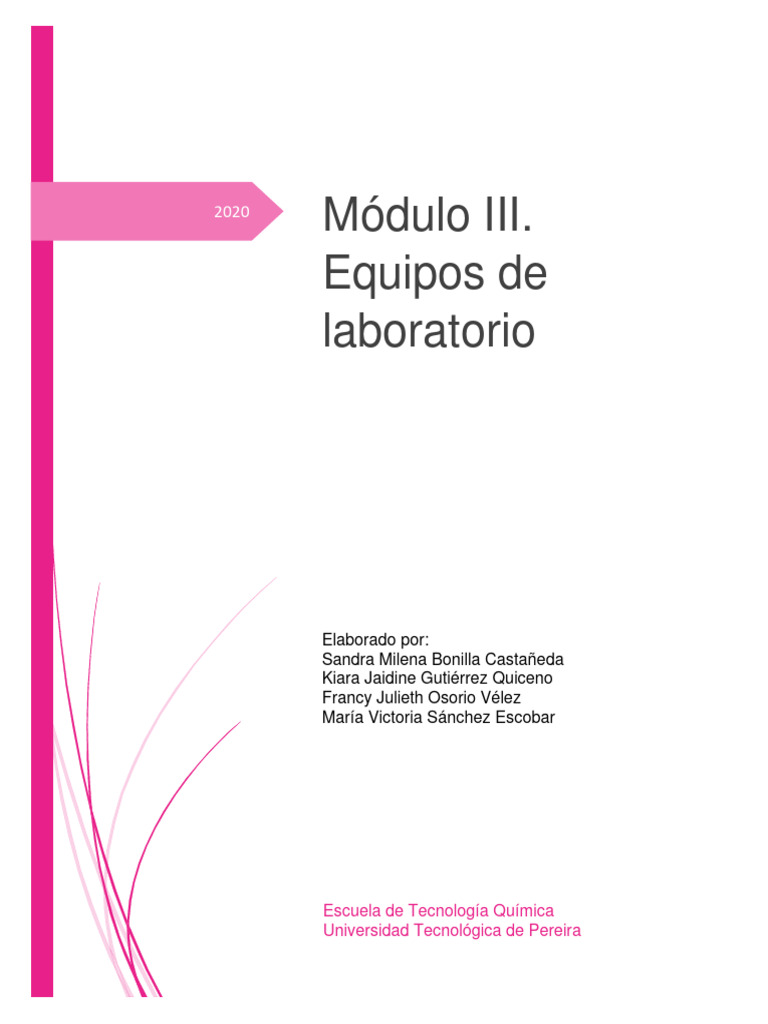 Módulo. Equipos de Laboratorio | PDF | Ph | Agua