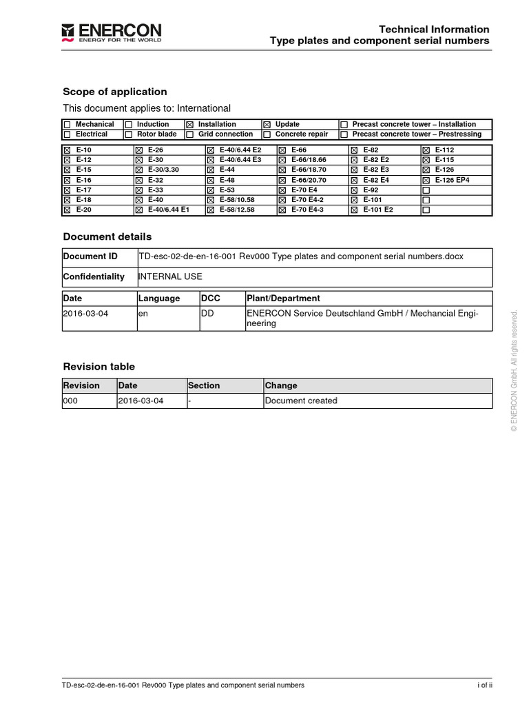 TD-esc-02-De-En-16-001 Rev000 Type Plates and Component Serial Numbers ...