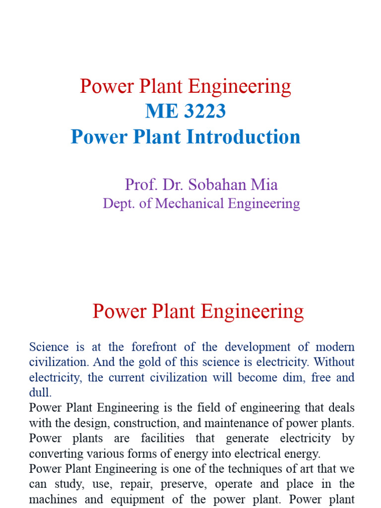 Power Plant Introduction | PDF | Power Station | Electricity Generation