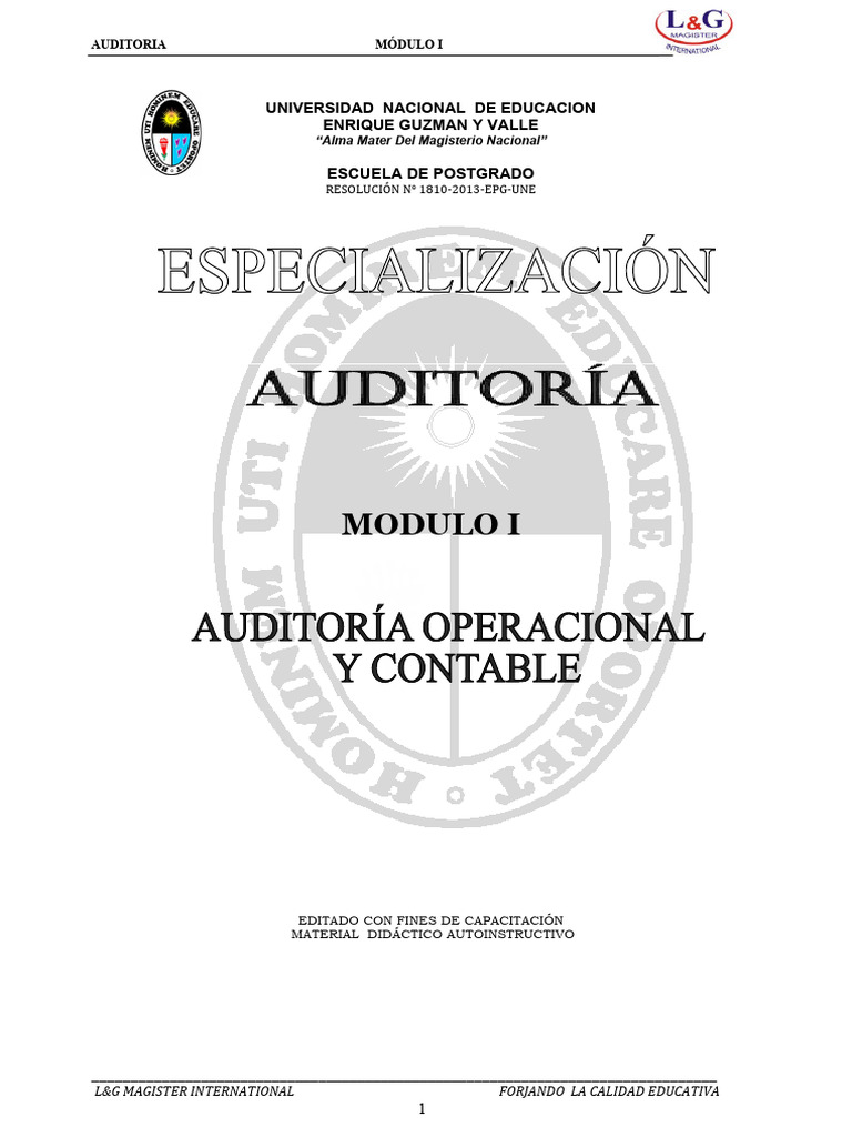 M - 1 Auditoria Operacional | PDF | Auditoría | Contralor