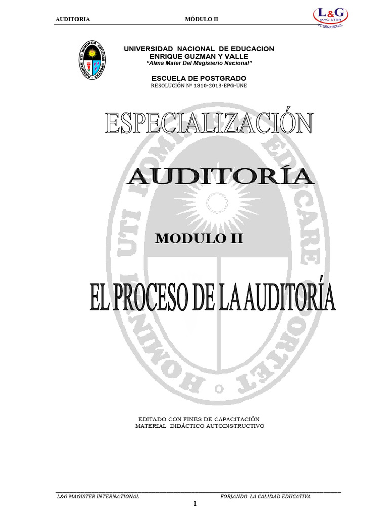 M - 2 El Proceso de Auditoria | PDF | Auditoría | Planificación