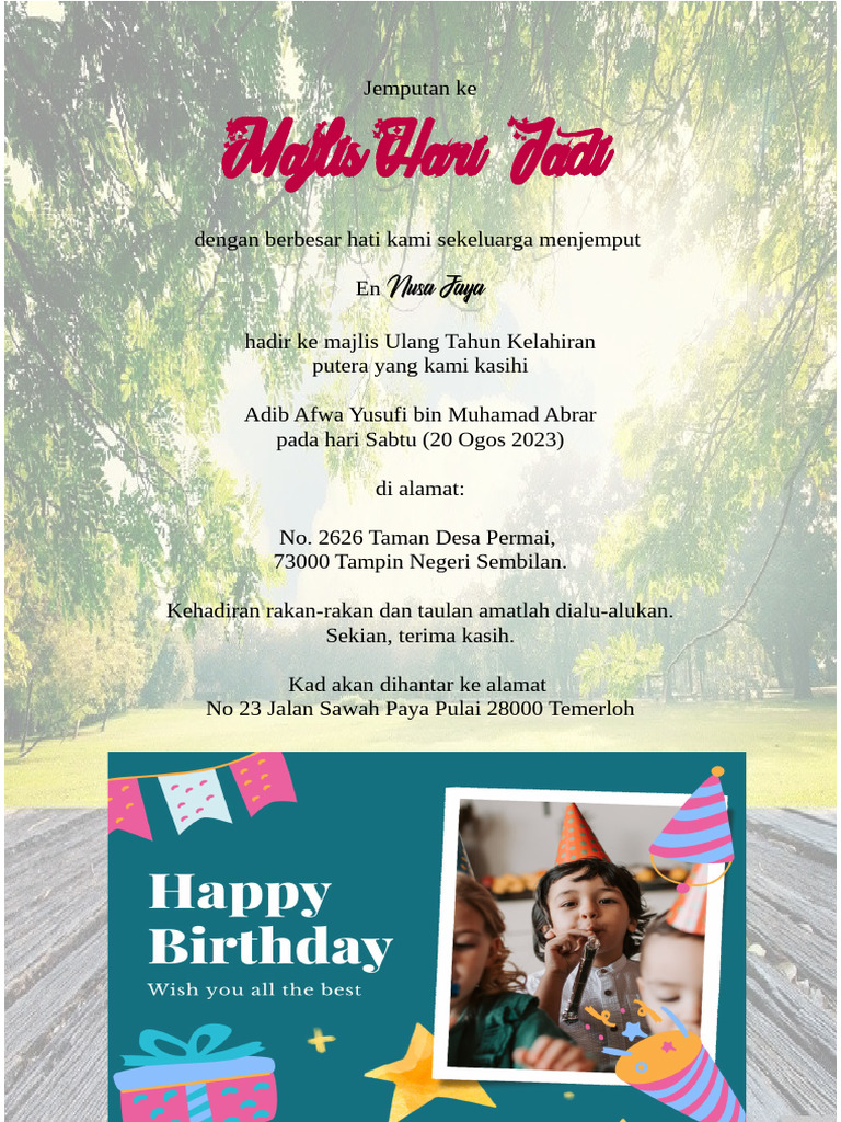 Contoh Kad Jemputan | PDF