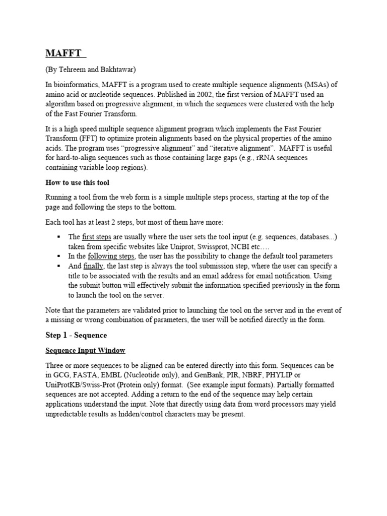 MAFFT | PDF | Sequence Alignment | Information Science