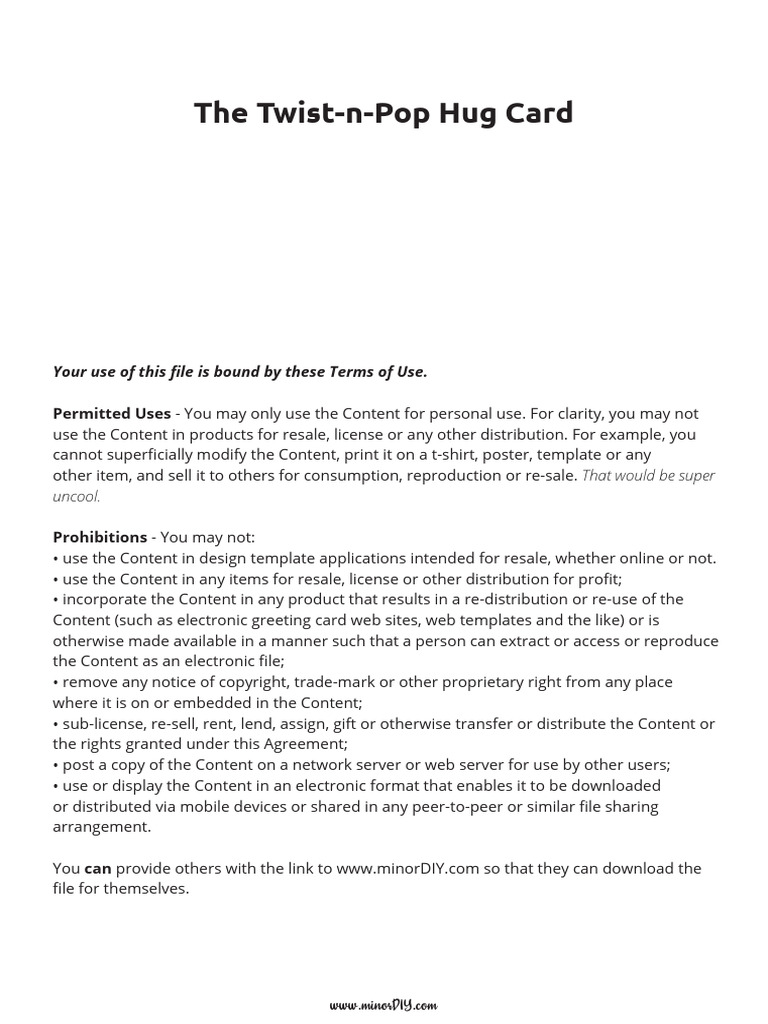Hug Card Printable MinorDIY | PDF