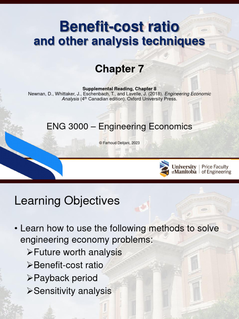 Chapter 7 Benefit Cost Ratio and Other Analysis Techniques | PDF | Cost–Benefit Analysis ...
