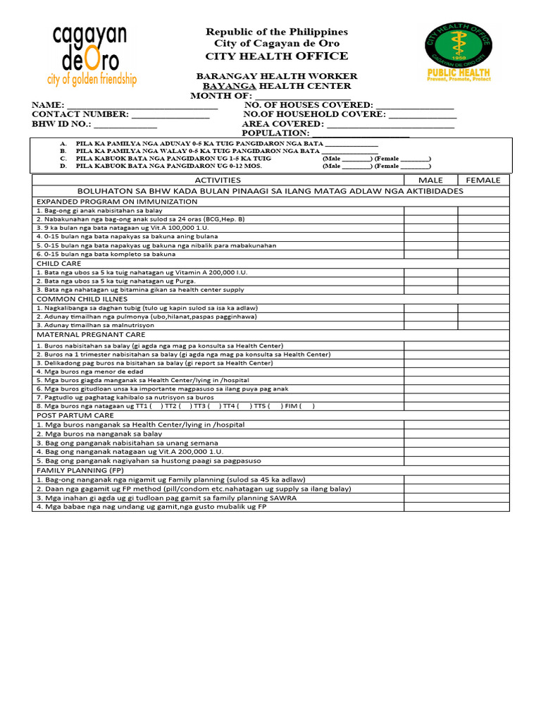 Monthly Form | PDF
