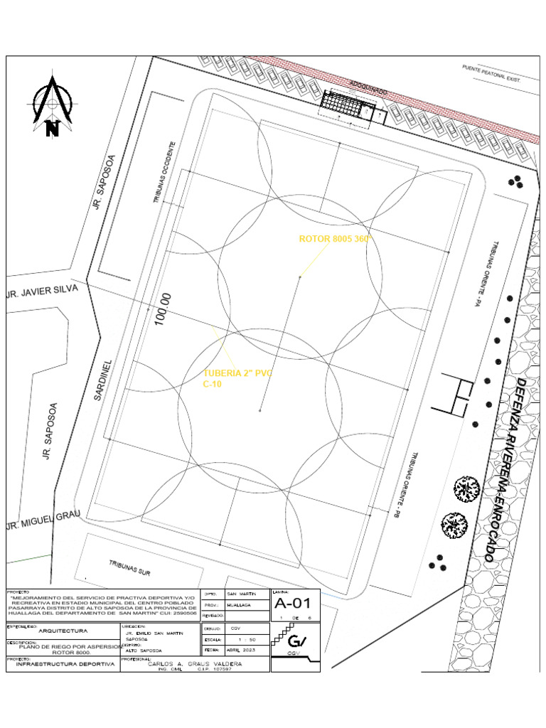 Plano Riego Por Aspersion Rotor 8005 | PDF