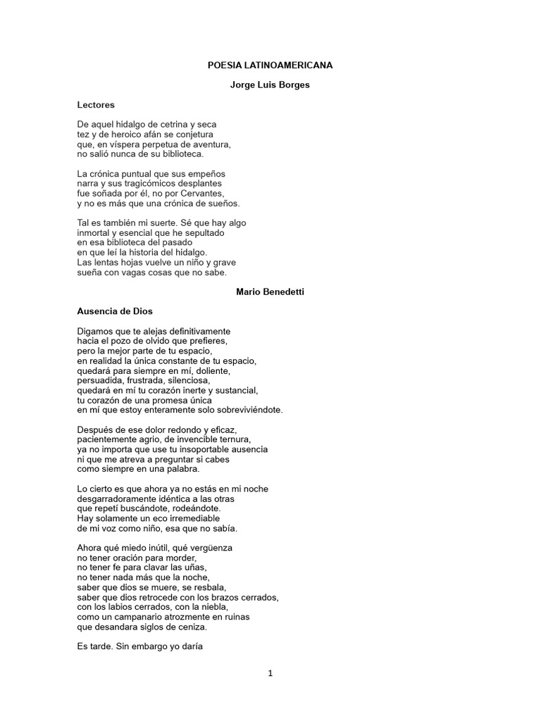 Poesía Latinoamericana | PDF