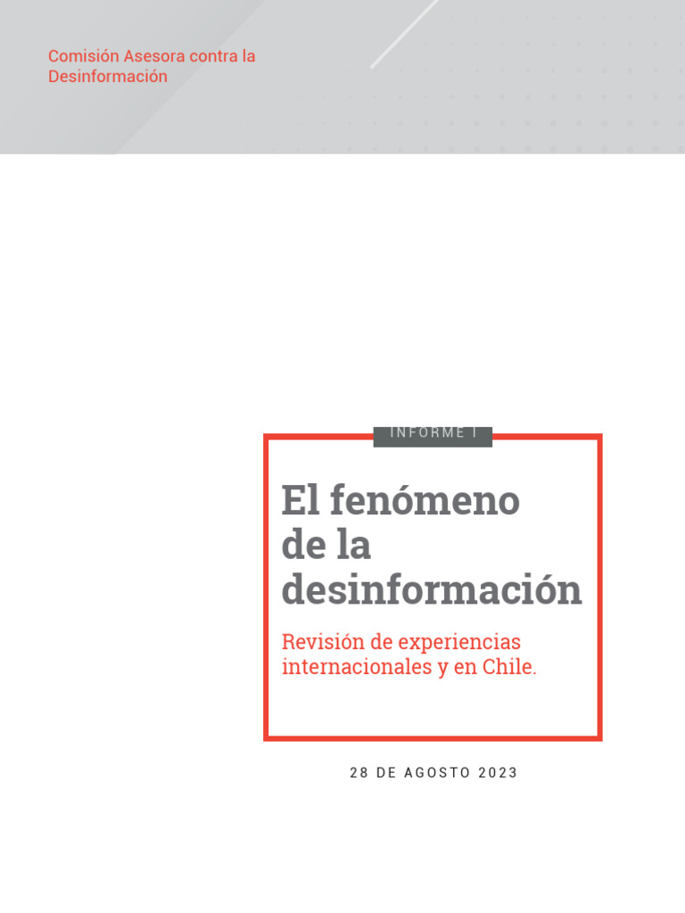 Informe I - El Fenomeno de La Desinformacion Global y en Chile 1 | Descargar gratis PDF ...