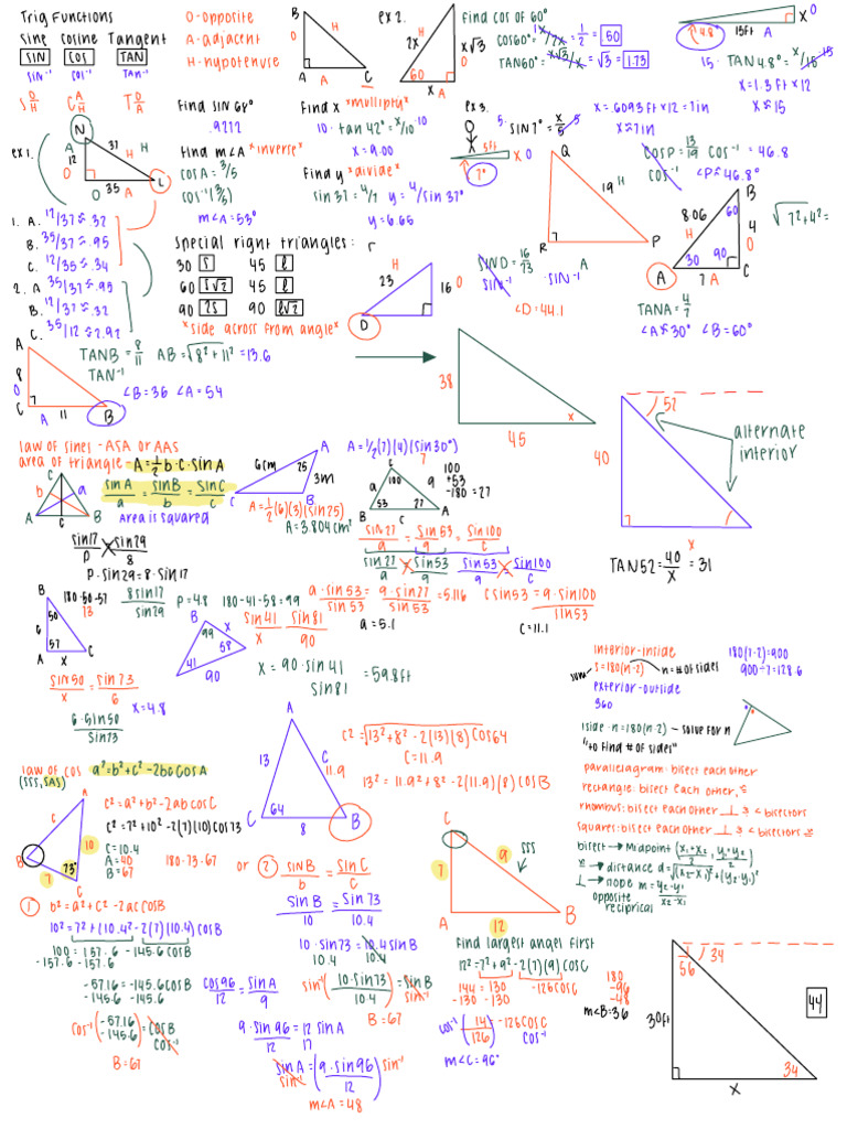Trigonometry Function | PDF | Elementary Geometry | Euclidean Geometry