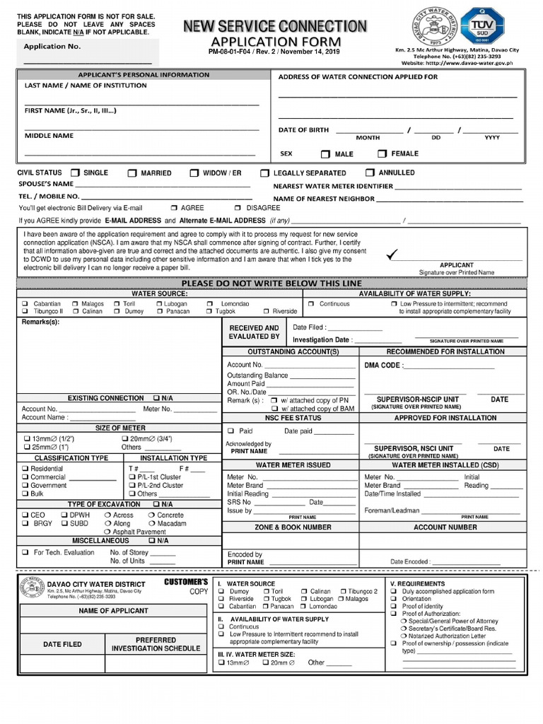 DCWD NSC Application Form - Rev. 2,11142019 | PDF | Notary Public ...