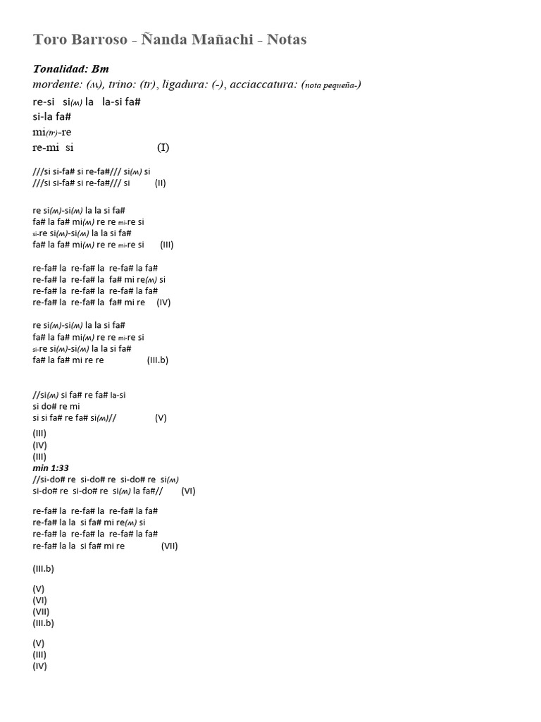 El Toro Barroso Notas | PDF