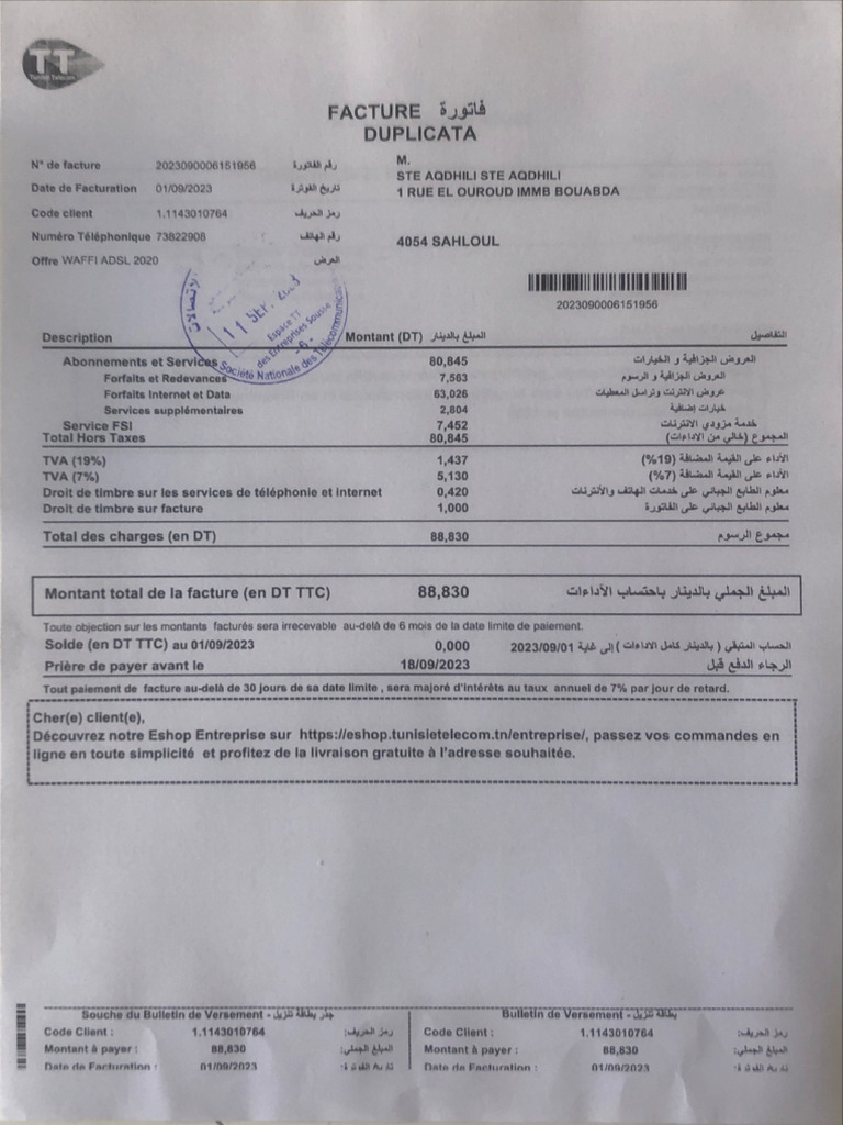 Facture Telecom | PDF