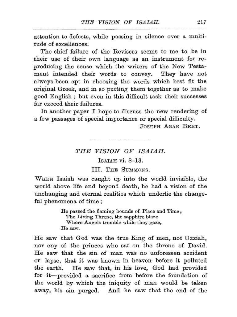 The Vision of Isaiah | PDF | Glory (Religion) | Prophet