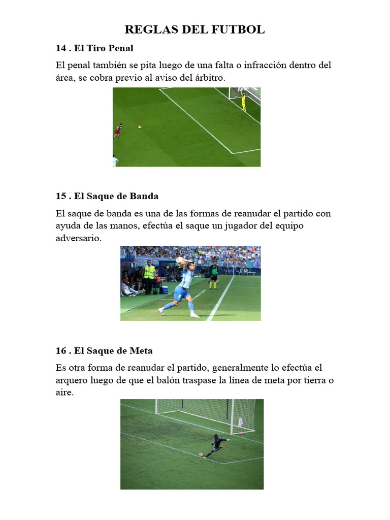 REGLAS DEL FUTBOL 14,15,16 y 17 | PDF