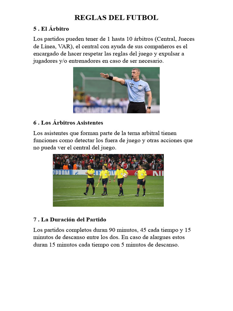 Reglas Del Futbol 5,6,7,8,9 | PDF