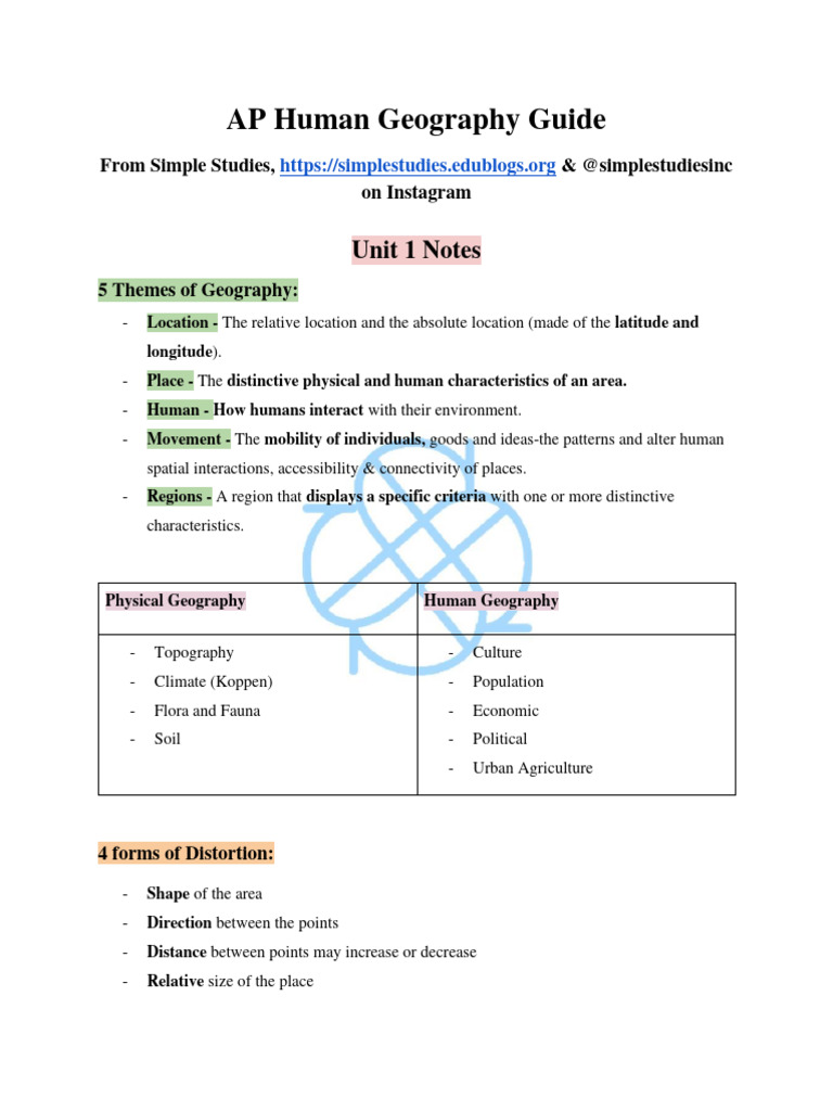 AP Human Geo Note | Download Free PDF | Map | Cyclone