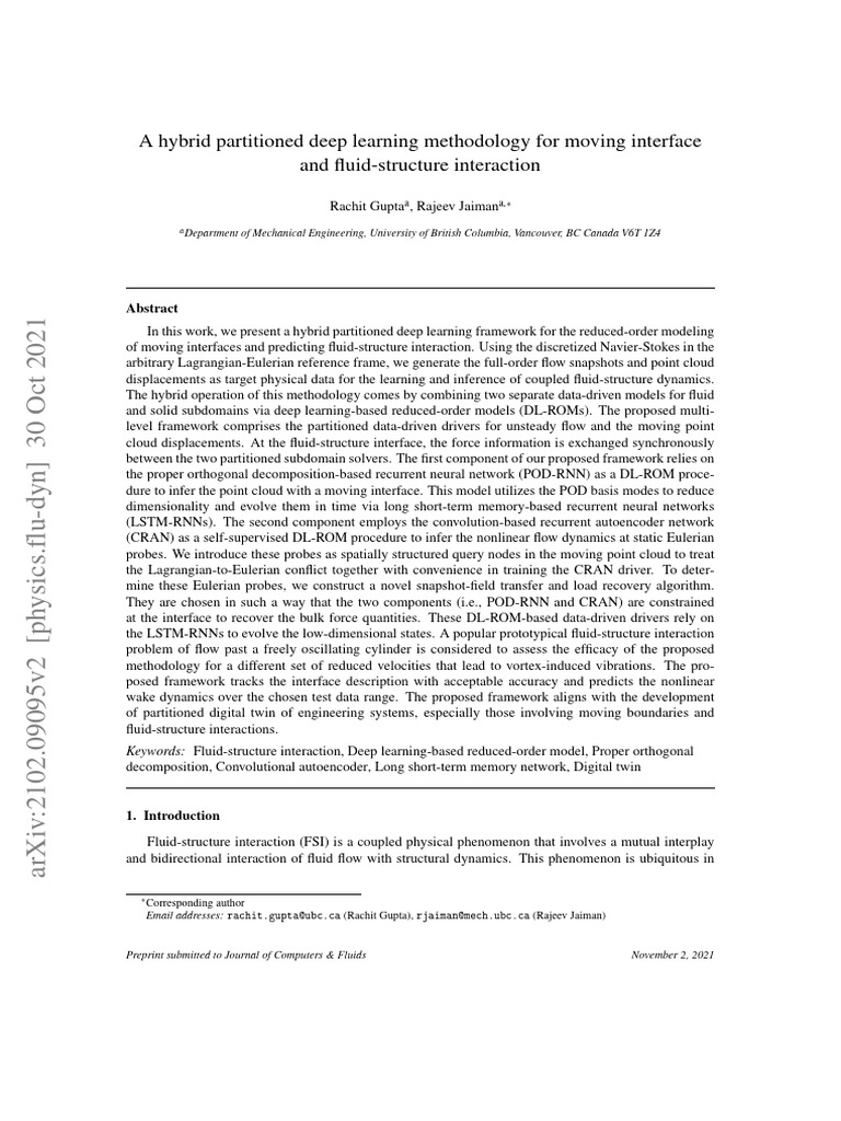 A Hybrid Partitioned Deep Learning Methodology For Moving Interface and ...