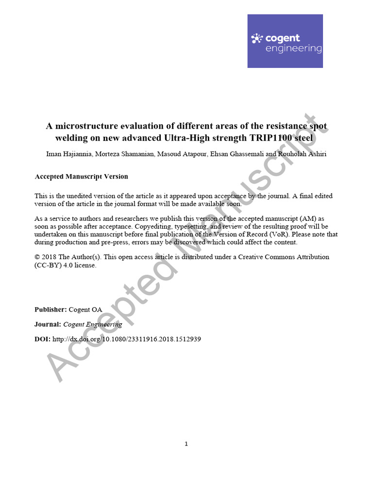 A Microstructure Evaluation Of Different Areas Of The Resistance Spot Pdf Steel Construction