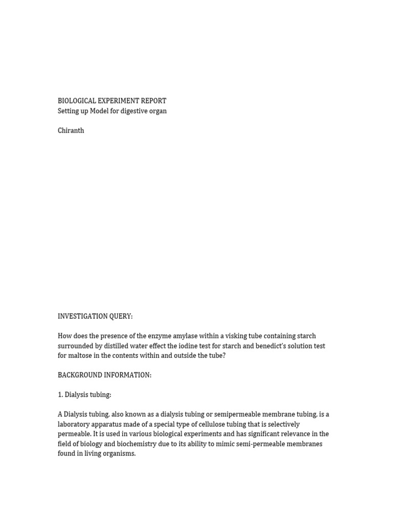 Chiranth Lab Report Bio 4 | PDF | Starch | Glucose