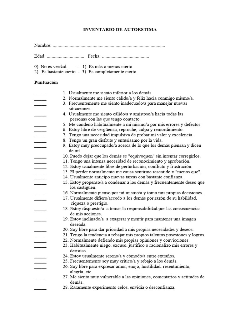 Navas - Adaptación Inventario de Autoestima | PDF | Autoestima