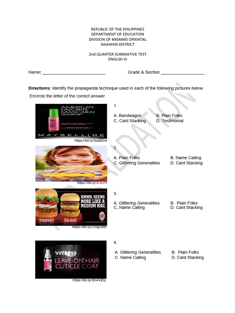 2nd Quarter Summative Test of Detecting Biases | PDF | Literacy | Human ...