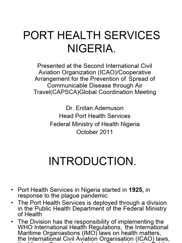 Overview of Nigeria's Port Health Services | PDF | American Government ...