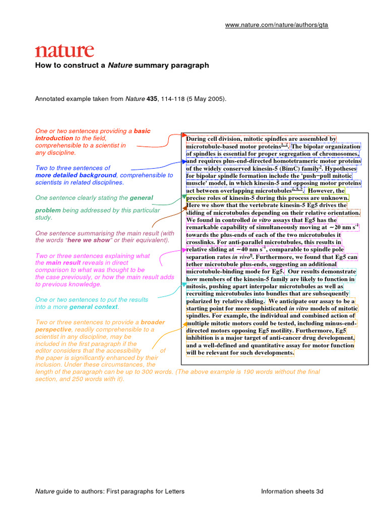 How To Write A Nature Abstract | PDF | Microtubule | Cellular Processes