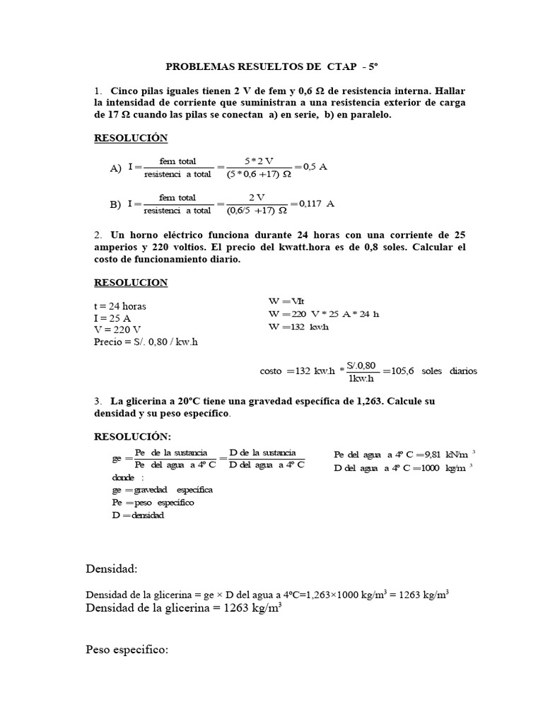 Problemas Resueltos de Ctap | PDF | Metrología | Cantidad