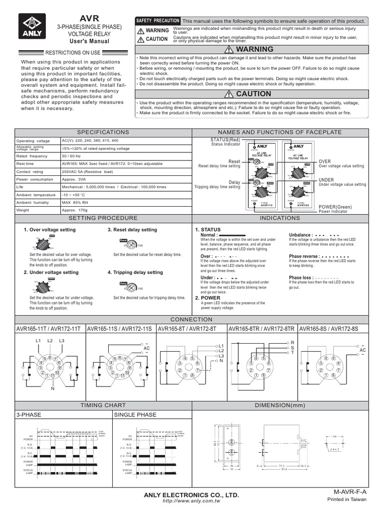 Avr (M) Fa | PDF | Alternating Current | Relay